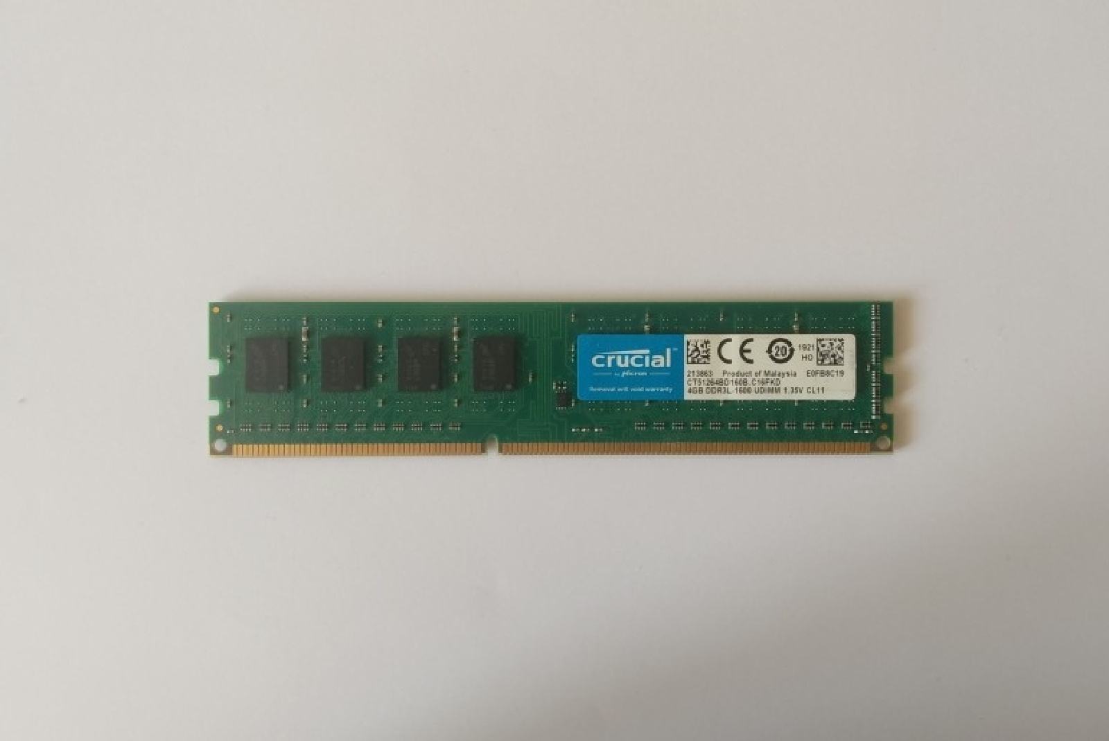 RAM memorija 4GB, DDR3L-1600, UDIMM, 1,35V, CL11 za desktop racunala