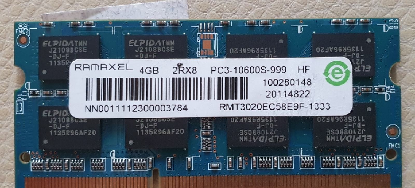 RAMAXEL 4GB PC3-10600 DDR3