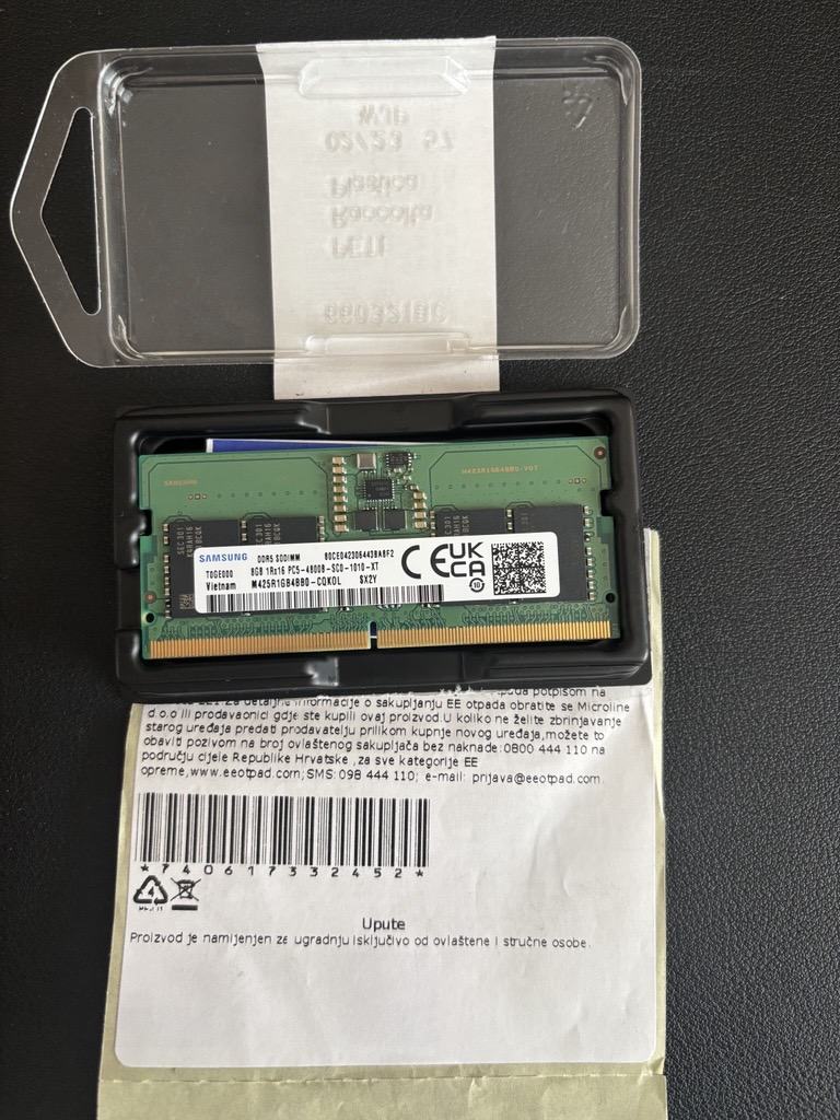 SAMSUNG 8GB DDR5 4800MHz SODIMM ZA LAPTOP