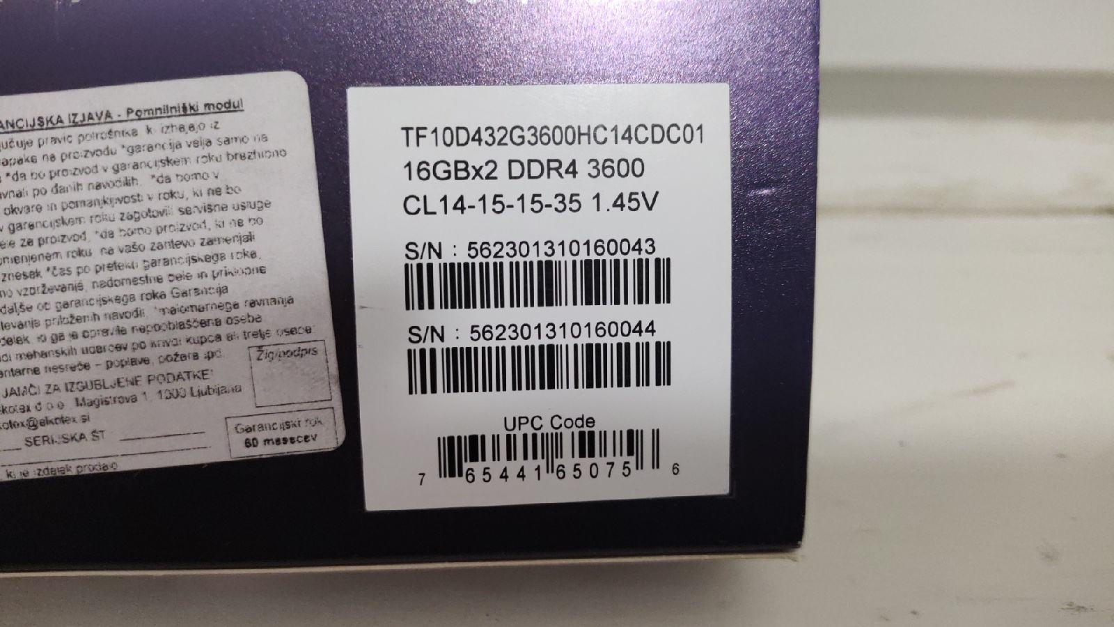 T-Force DDR4 GAMING Xtreem 3600MHz CL14