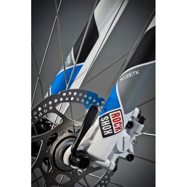 Rock Shox XC 28, 100mm **WHITE** Poploc remote