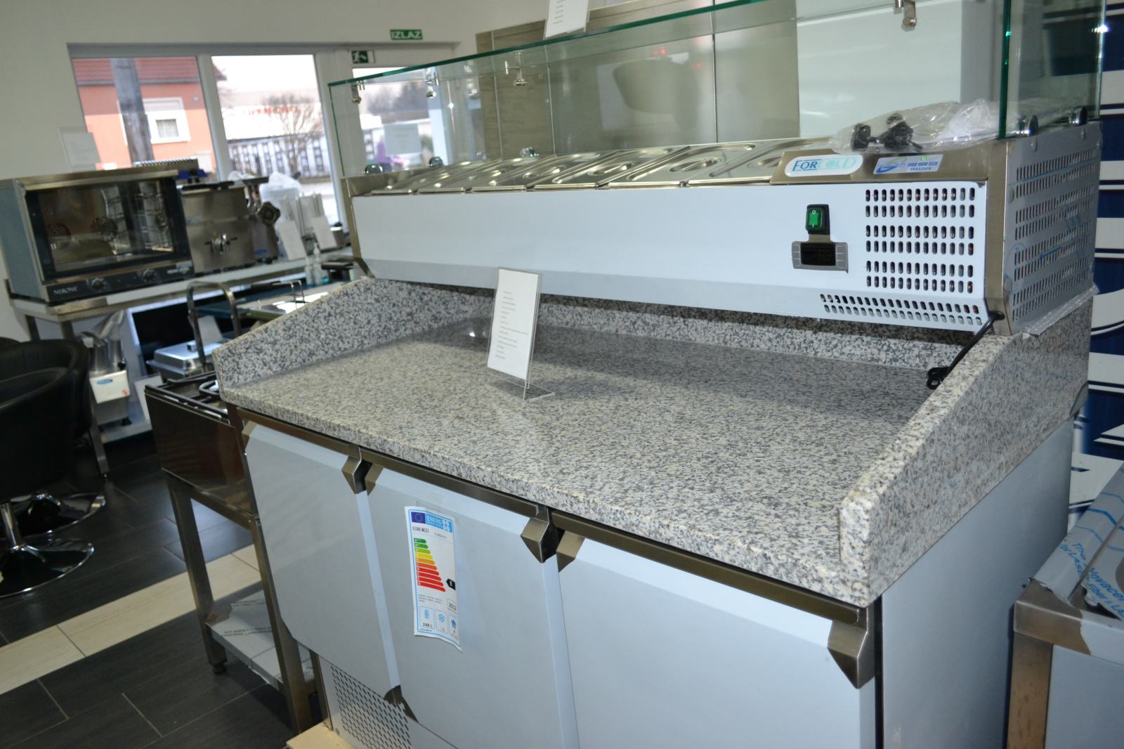 Pizza pult sa 3 boxa 1400x700x1020mm +2°C/+8°C+nadogradnja,R-1