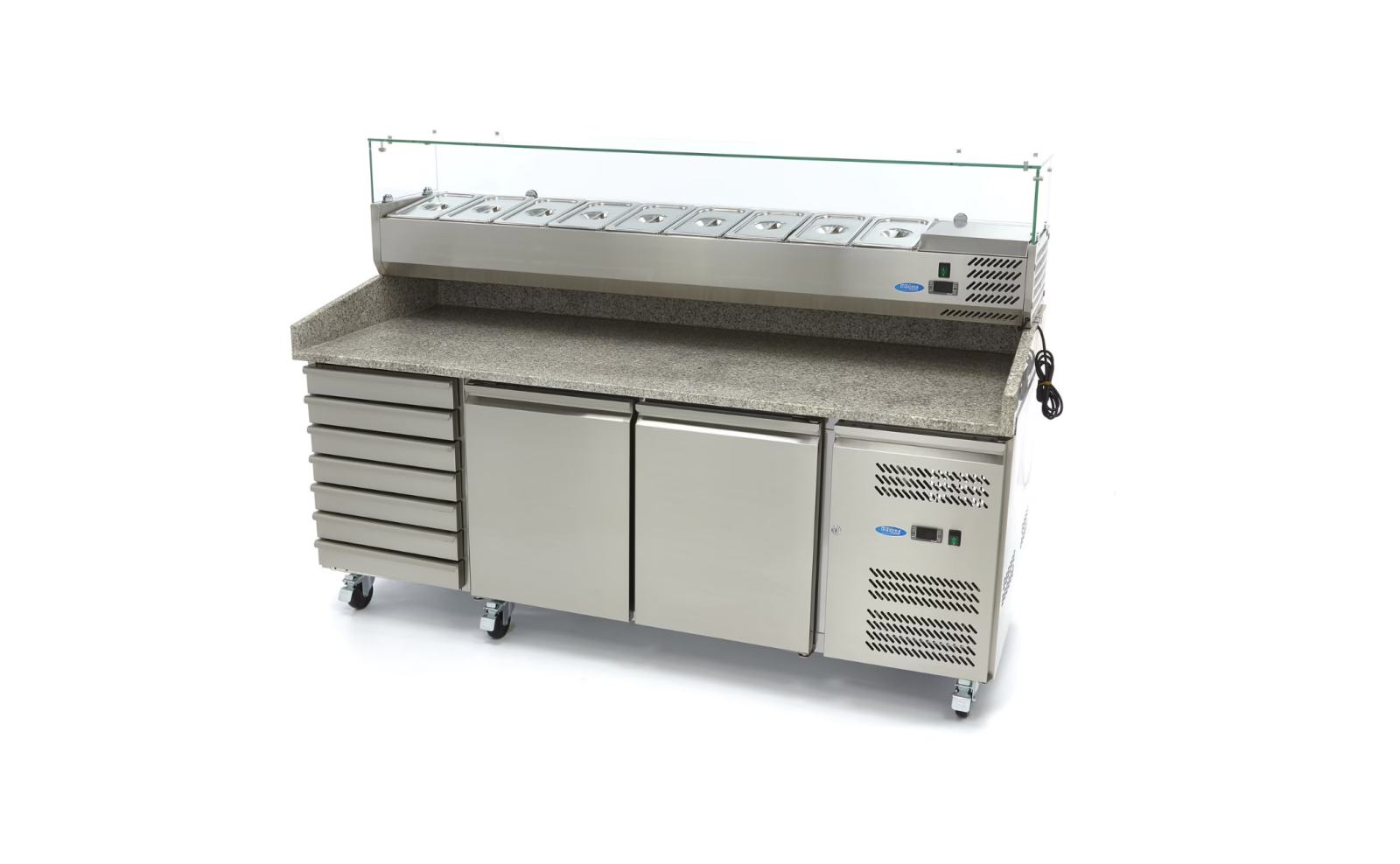 Pizza pult s ladicama i vratima + nadgradnja L=2000