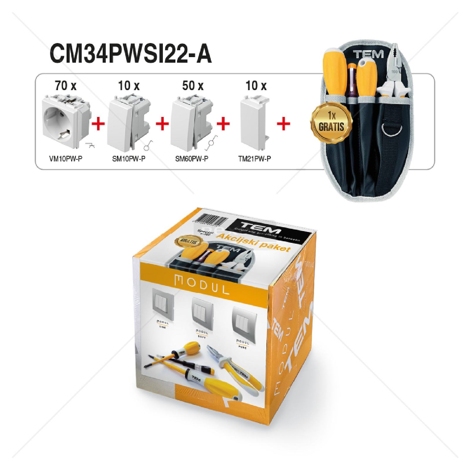 TEM Akcijski set sa alatom AKCIJA