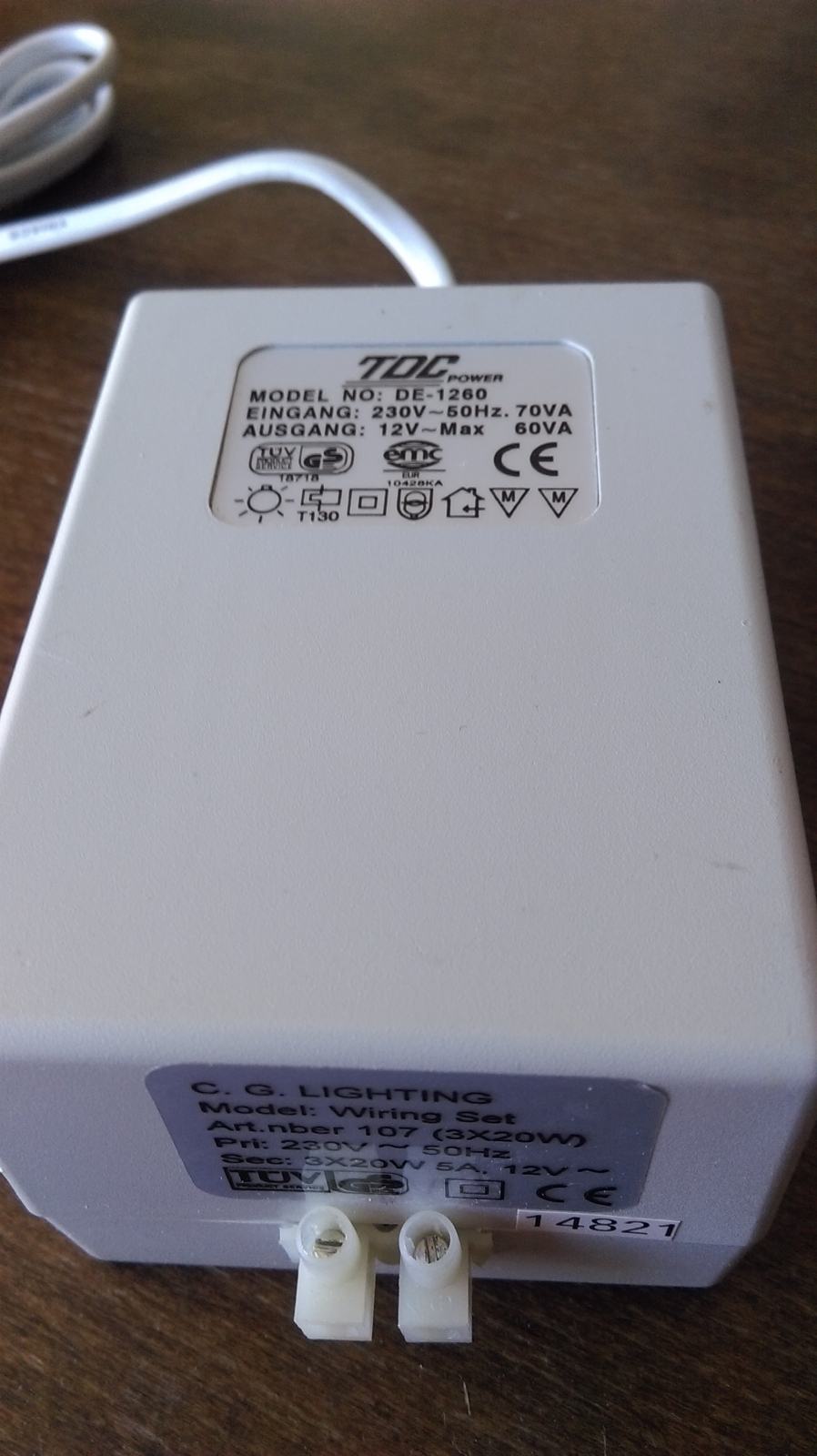 Transformator 12V 60W - C.G.Ligting / TDC power