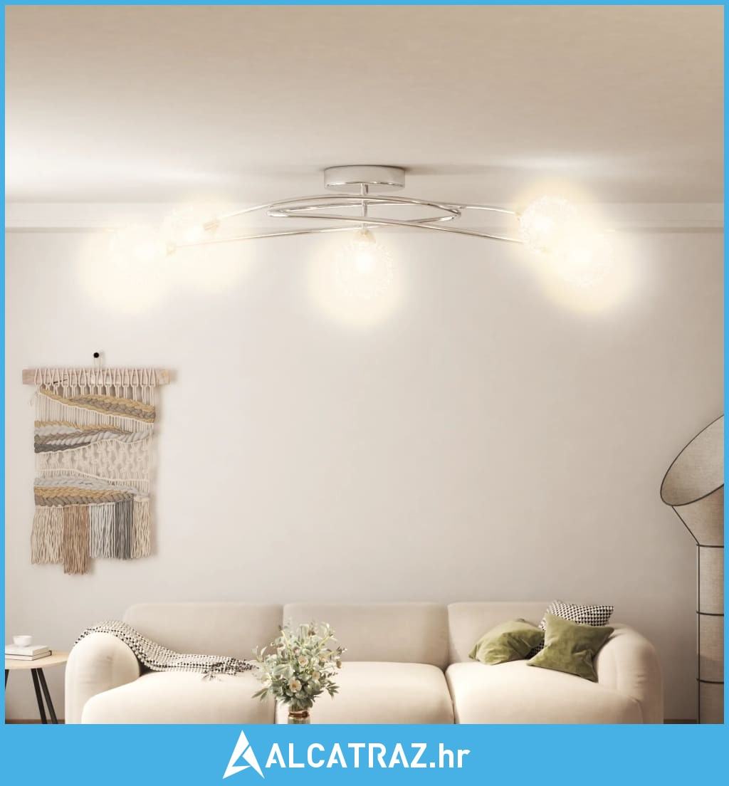 Stropna lampa sa sjenilima od mrežaste žice za 5 G9 LED svjetla - NOVO