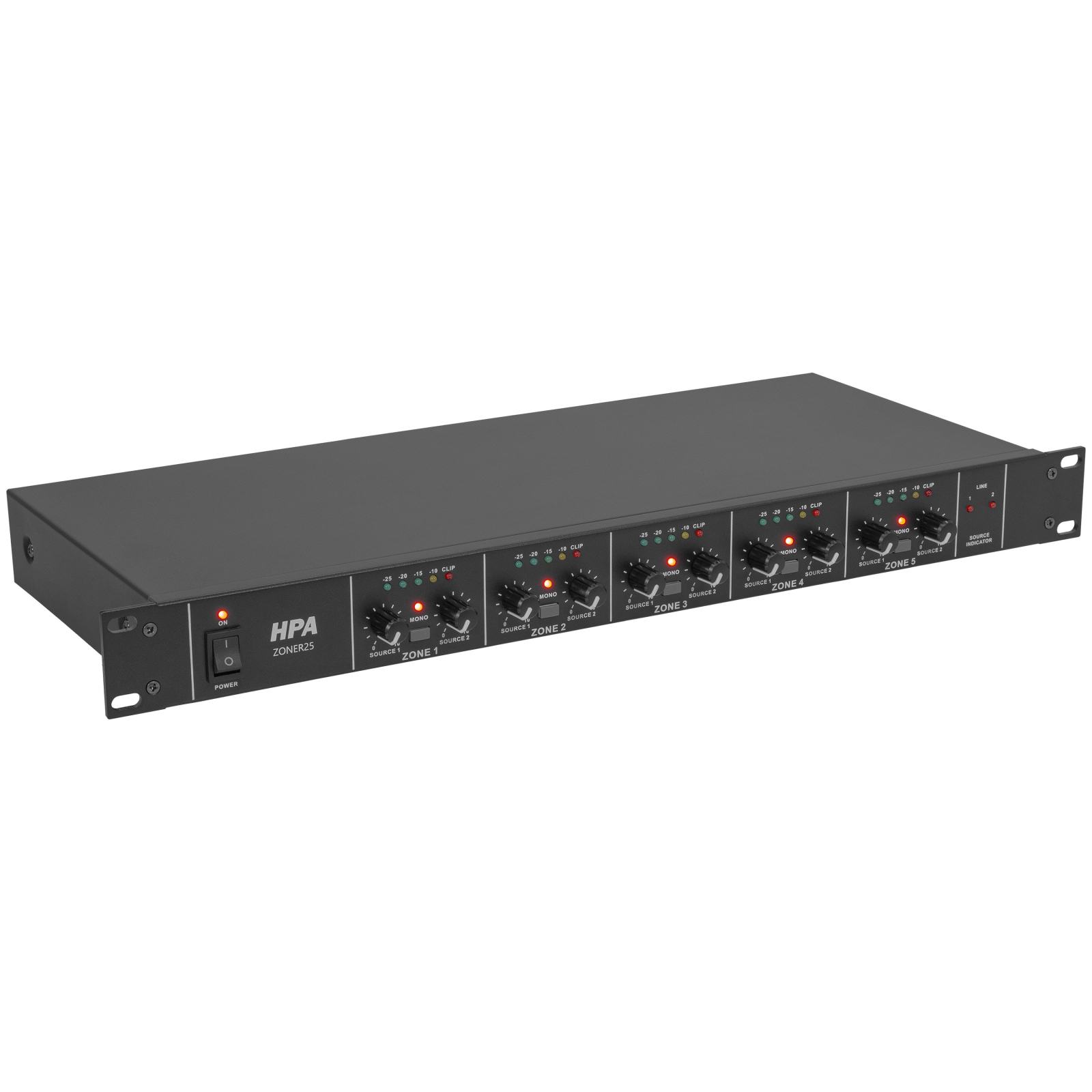 HPA Zoner 25: multi-zonski 2-in 5-out mikser/splitter, za instalacije