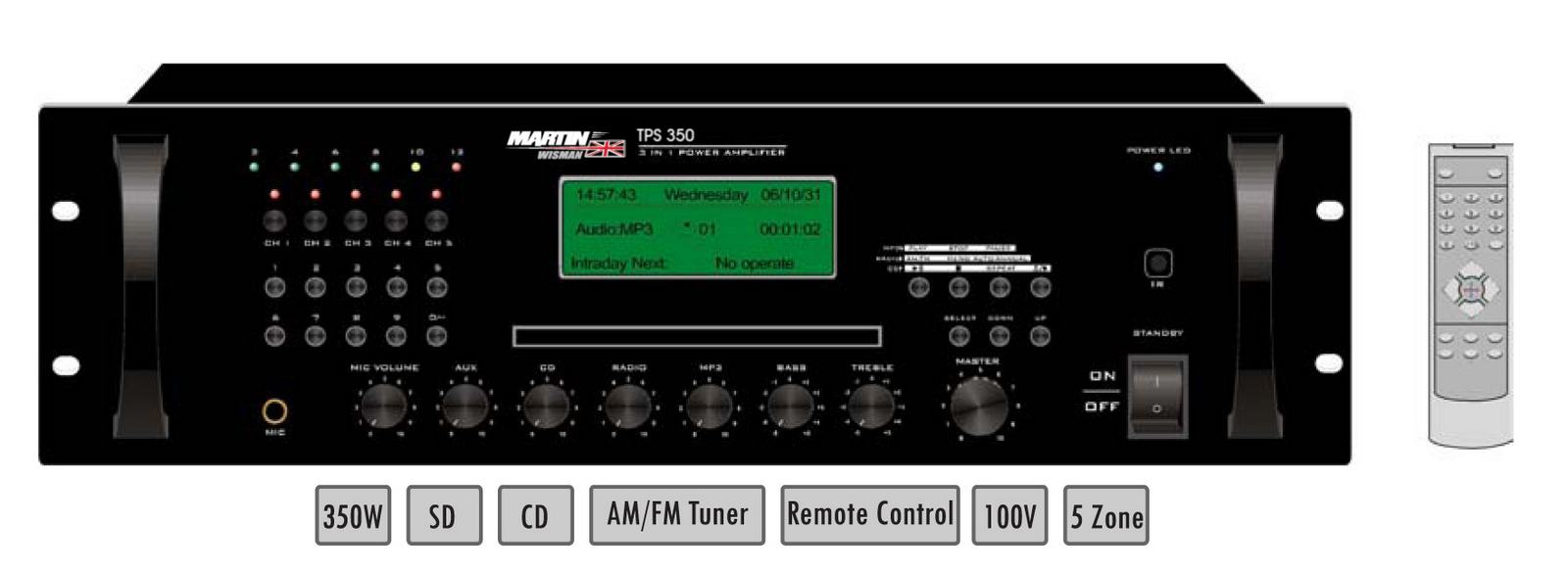 Martin Wisman TPS 350 100V pojačalo sa zonama i CD playerom