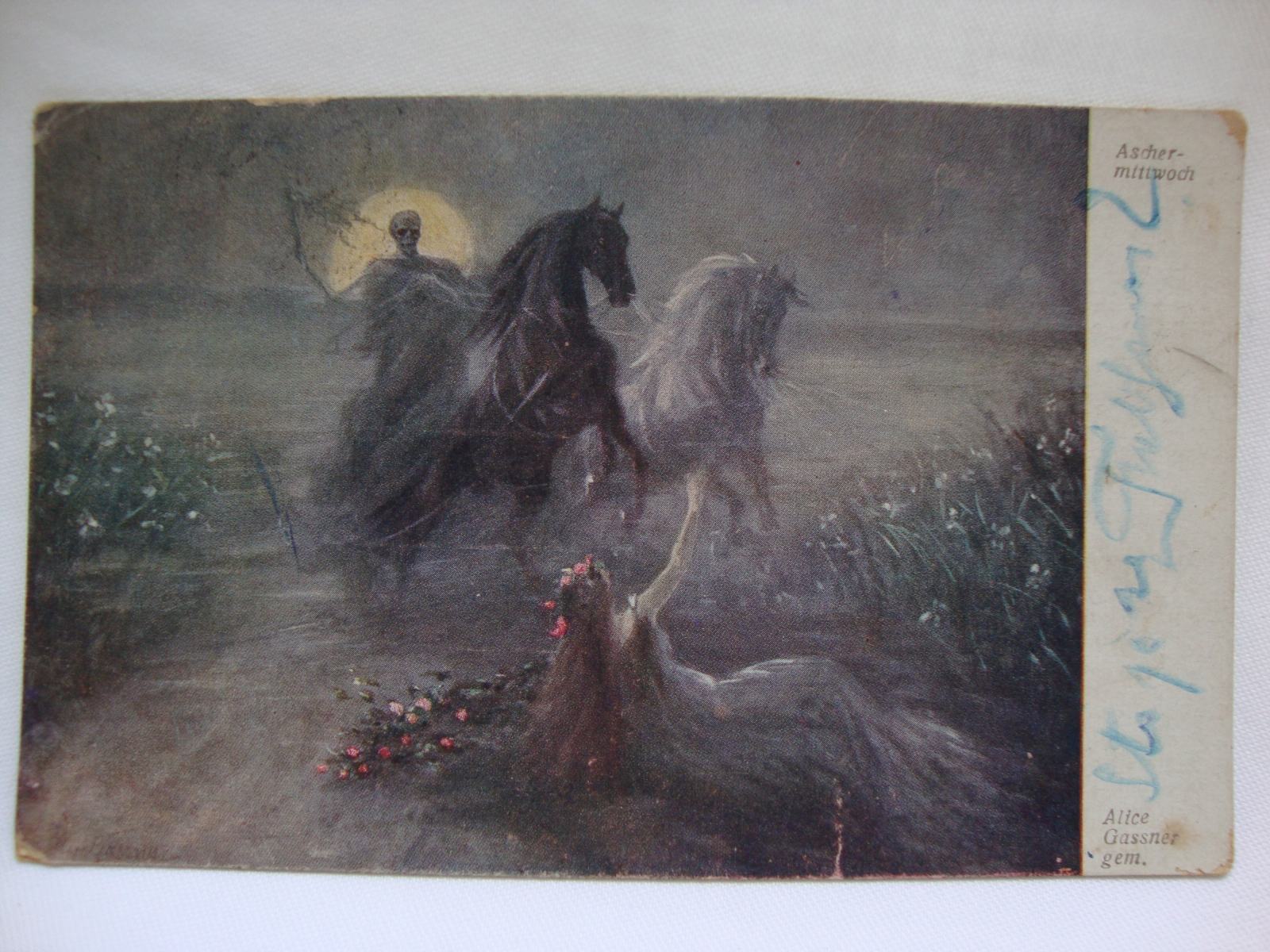 Ascher-mittwoch Alice gassner gem-Kunst old postcard,razglednica putov