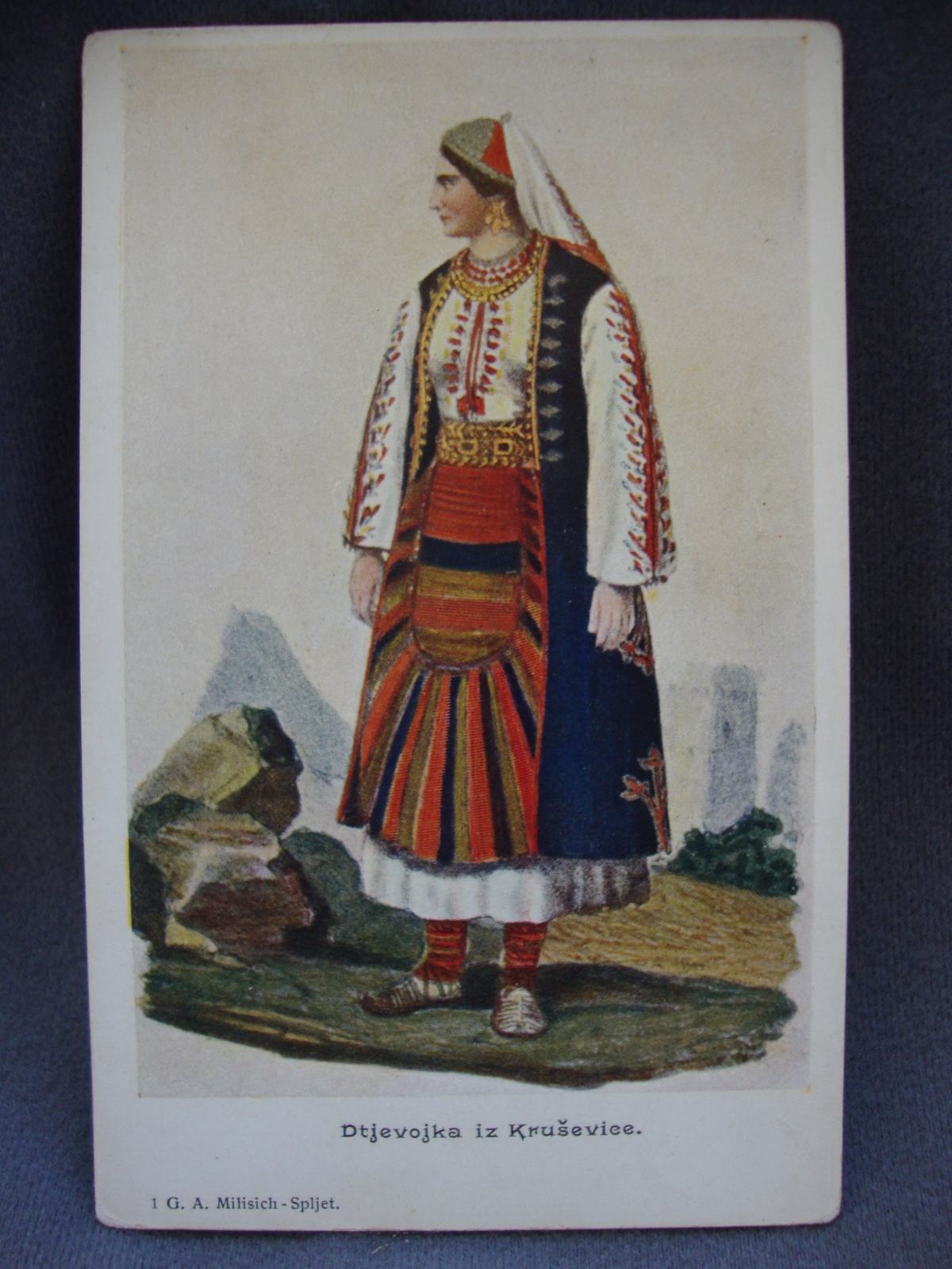 Djevojka iz Kruševice postcard G.A.Milisich-Split - dopisnica 1905.god