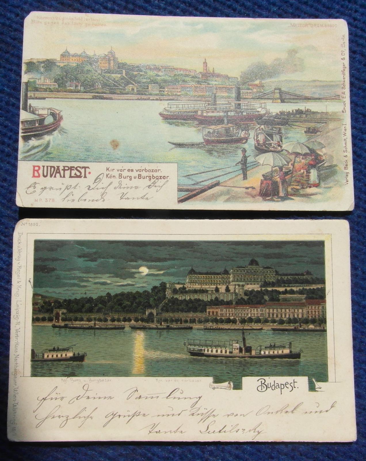 Dvije stare razglednice Budapest iz 1911 i 1912 godine