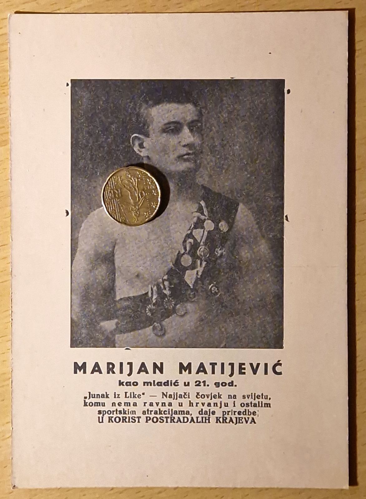 Stara velika karton dopisnica Marijan Matijević Junak iz Like Gračac