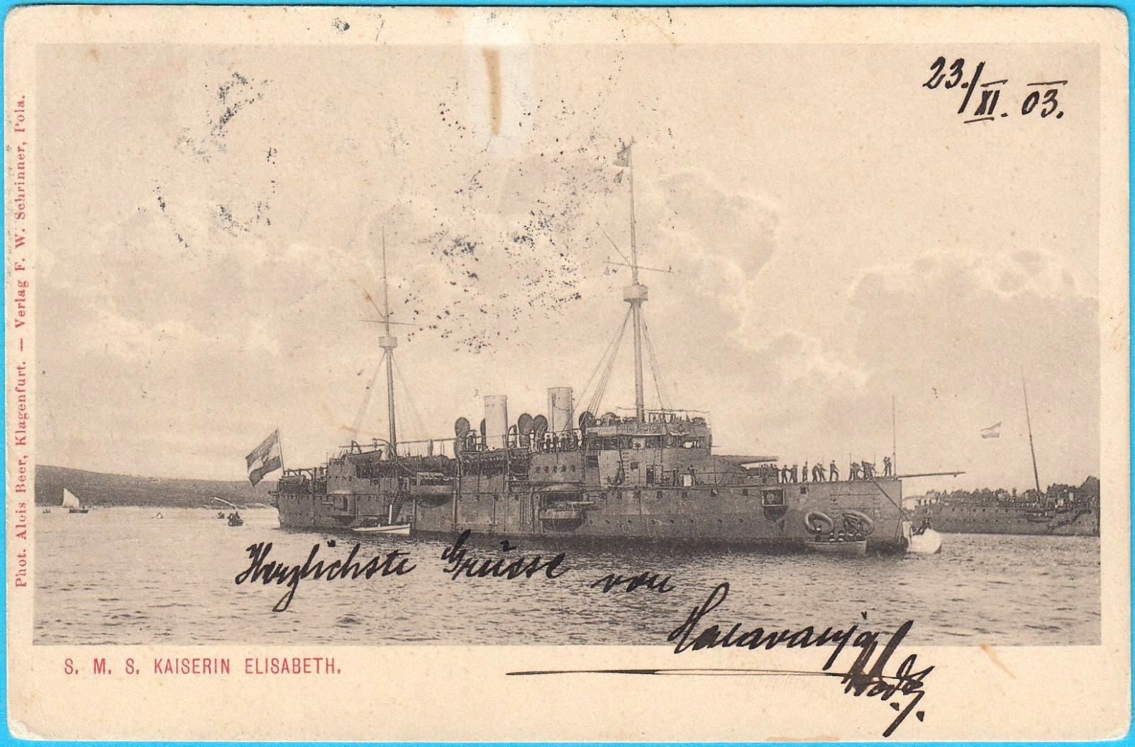 KAISERIN ELISABETH austro-ugarska mornarica * Pula-Graz (1903) * Brod