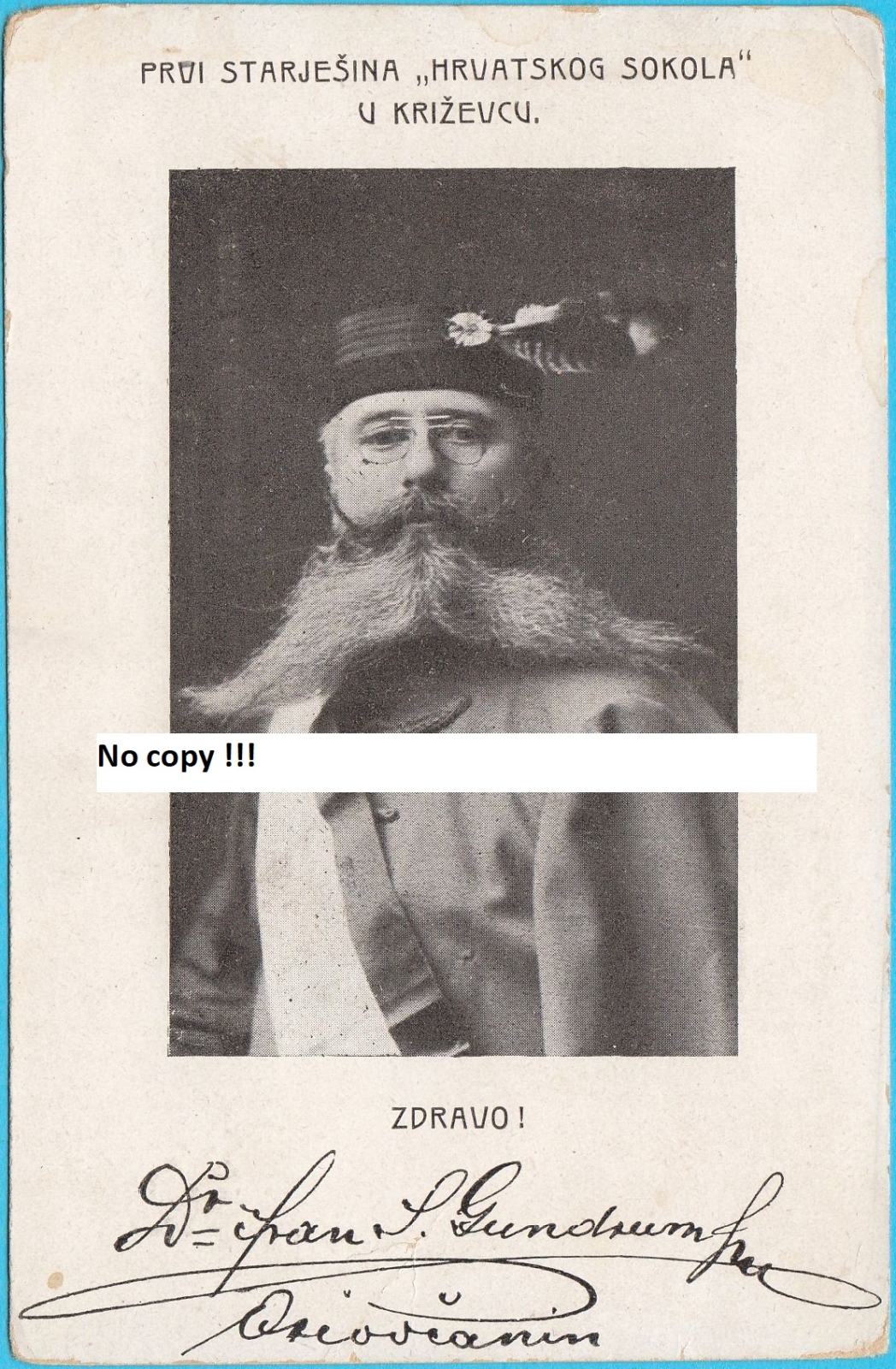 KRIŽEVCI - Hrvatski Sokol - Prvi starješina .. stara razglednica