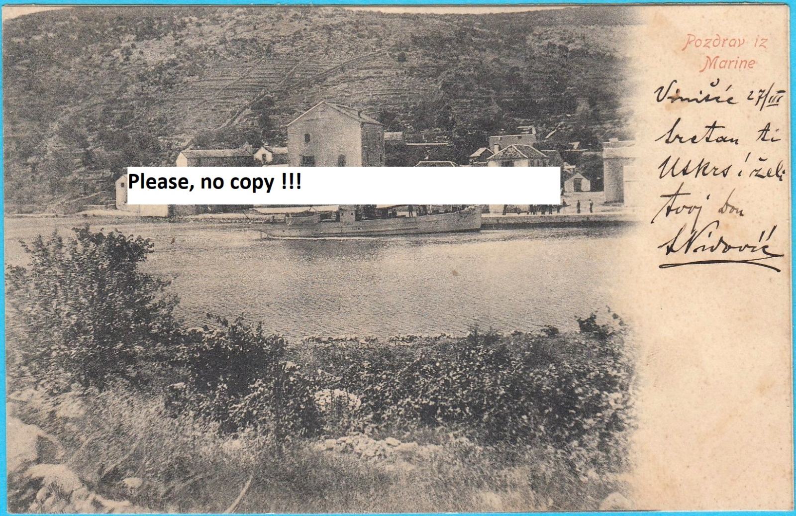 MARINA (Trogir) - stara razglednica, putovala oko 1900. godine u Split