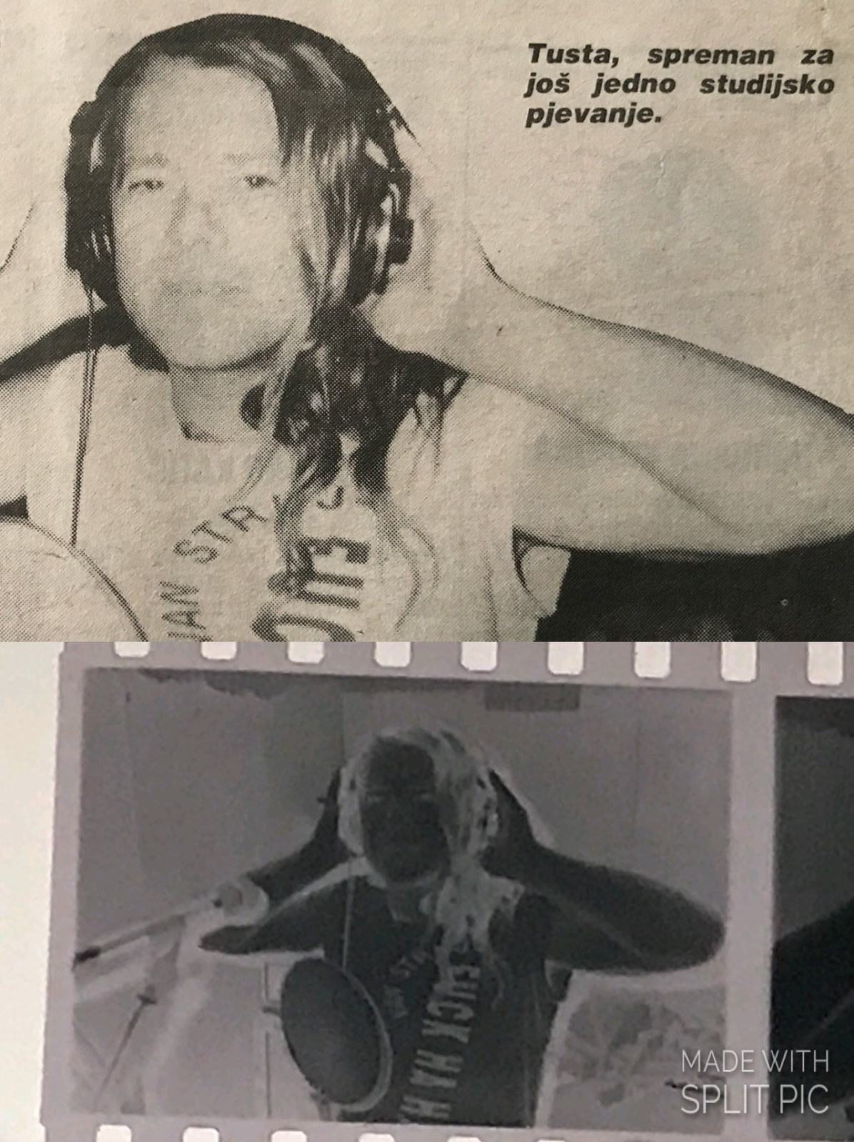 negativ s fotkama KUD Idijoti u studiji snimaju album Megapunk 7/1995.