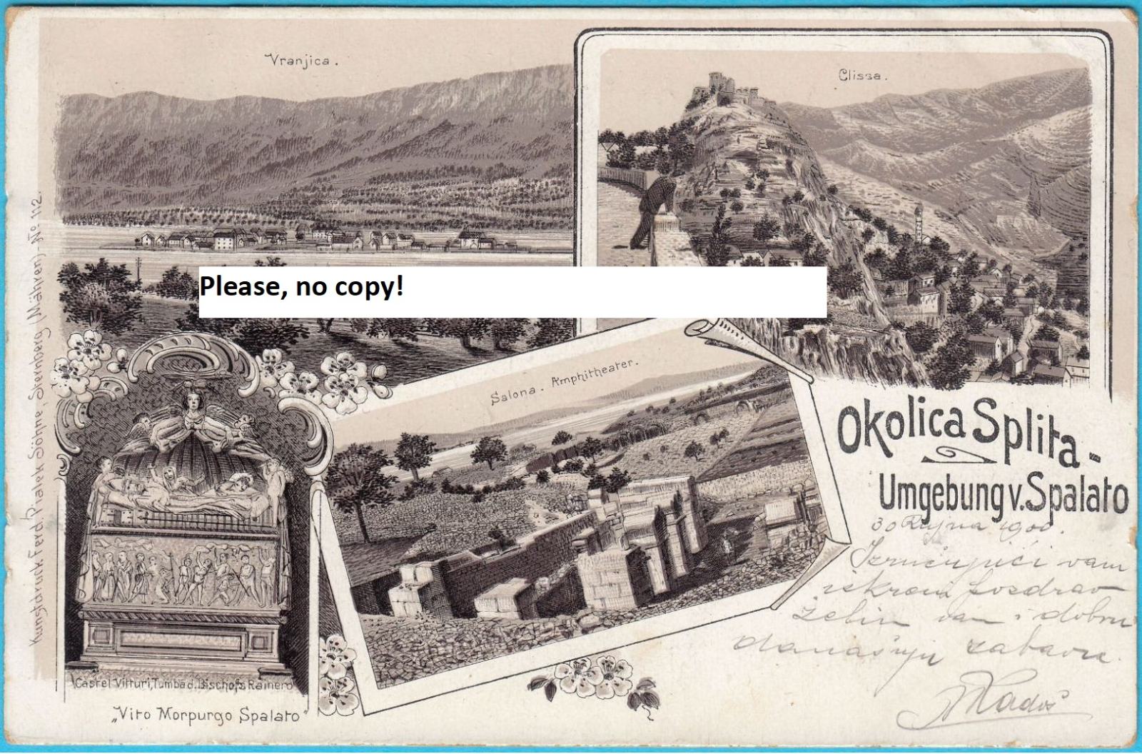 OKOLICA SPLITA ... VRANJIC & KLIS & SOLIN ... Putovala 1900.god. LITHO