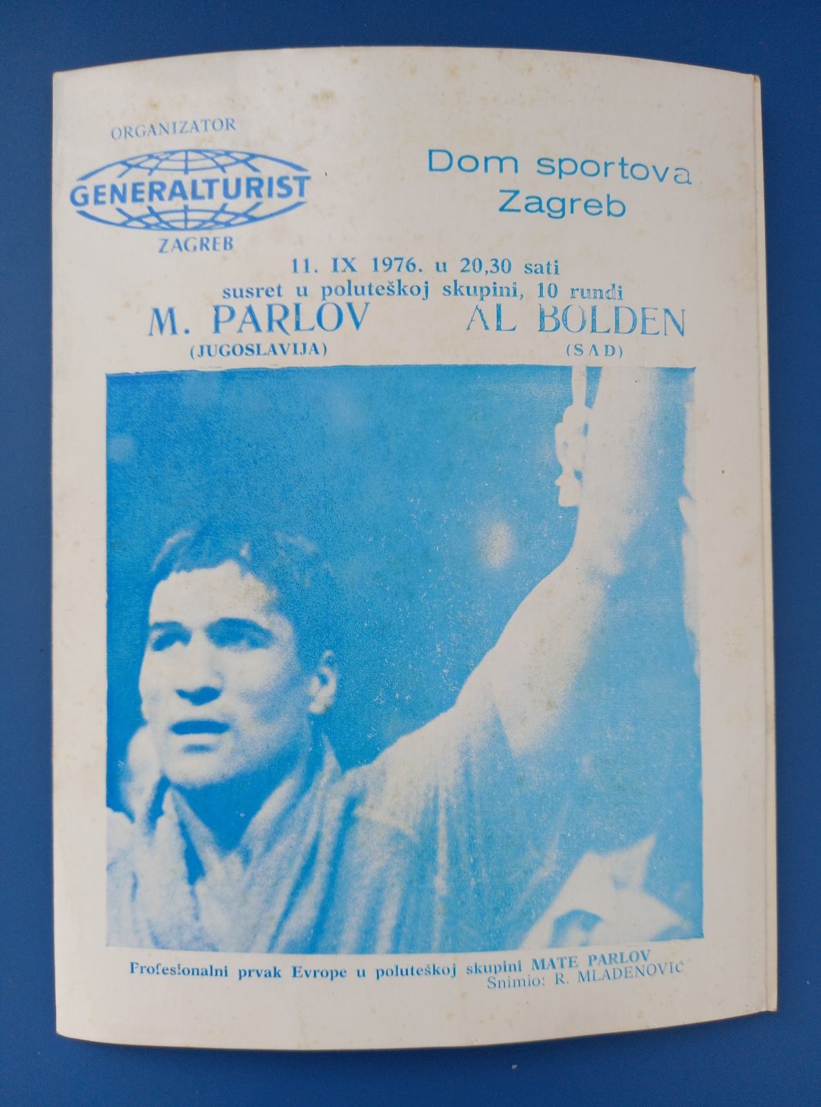 PROGRAM MATE PARLOV - AL BOLDEN : BOKS MEČ 1976.G