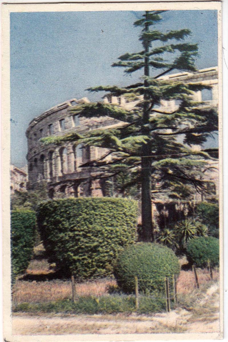 PULA POLA ISTRA ARENA , HRVATSKA, STARA RAZGLEDNICA FOTO: GRČEVIĆ, PUT