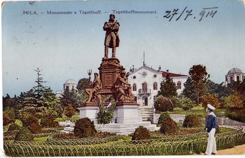 PULA POLA ISTRA MONUMENTO A TEGETTHOFF , HRVATSKA, STARA RAZGLEDNICA P