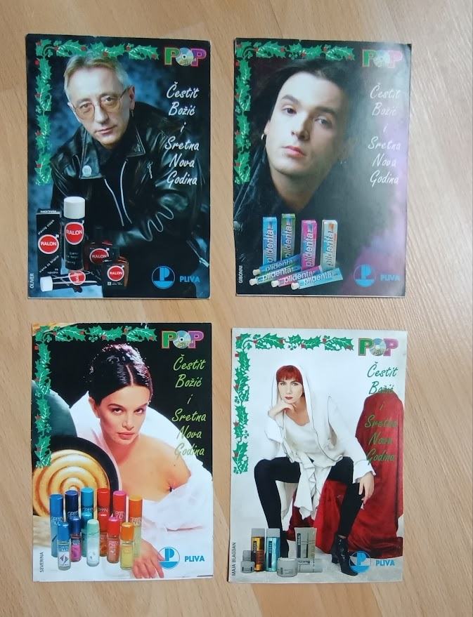 Razglednice iz časopisa Pop Extra LOT 4 kom