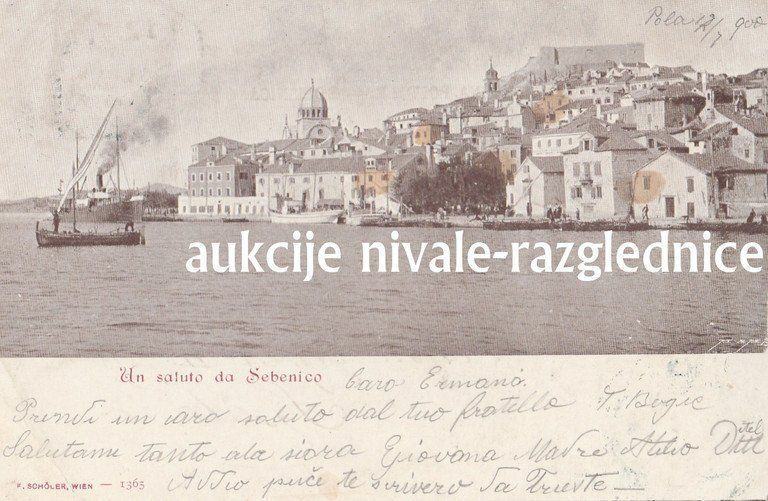 Šibenik, Un saluto de Sebenico, stara razglednica