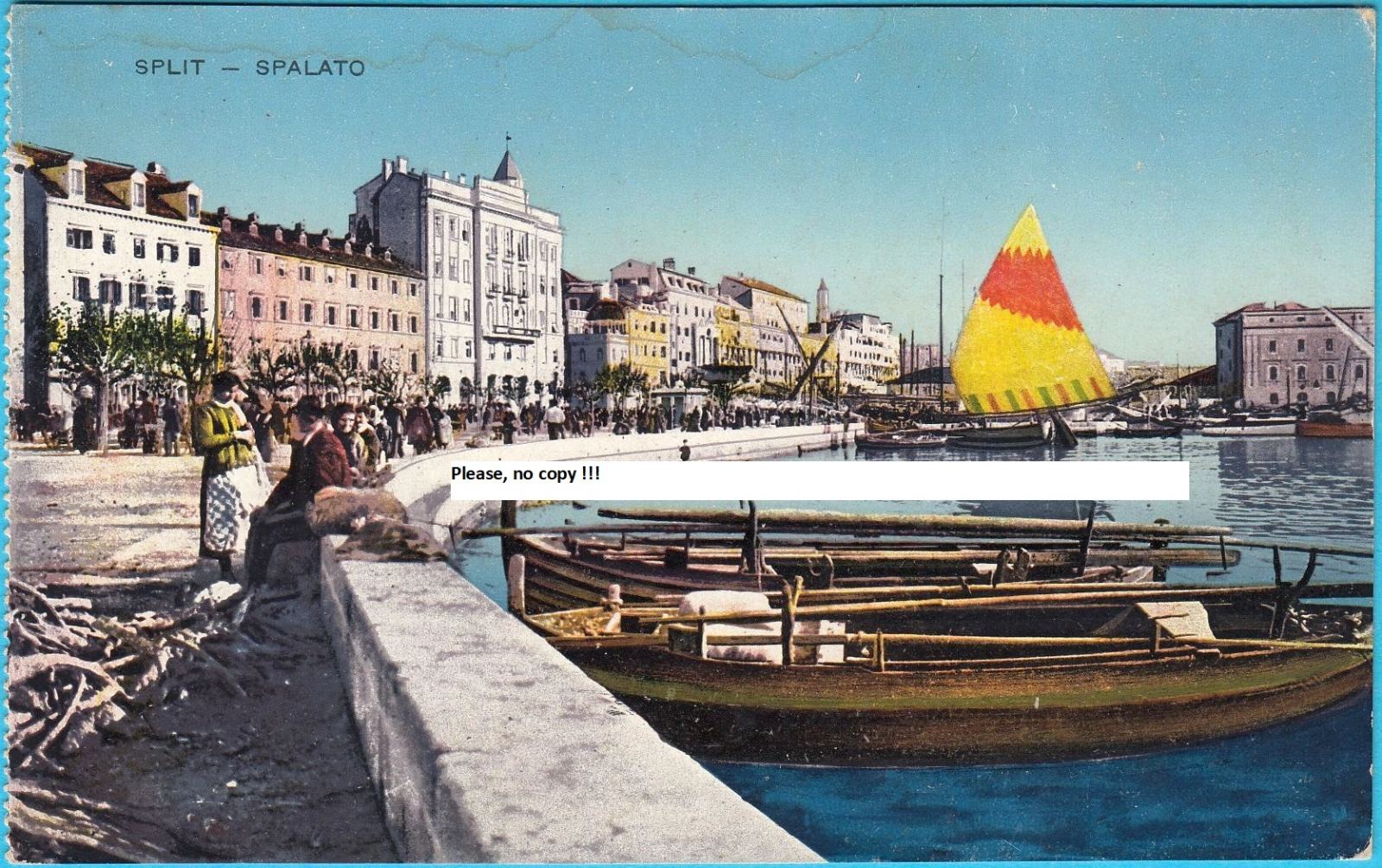 SPLIT-SPALATO ... Francuska obala (Riva) stara razglednica