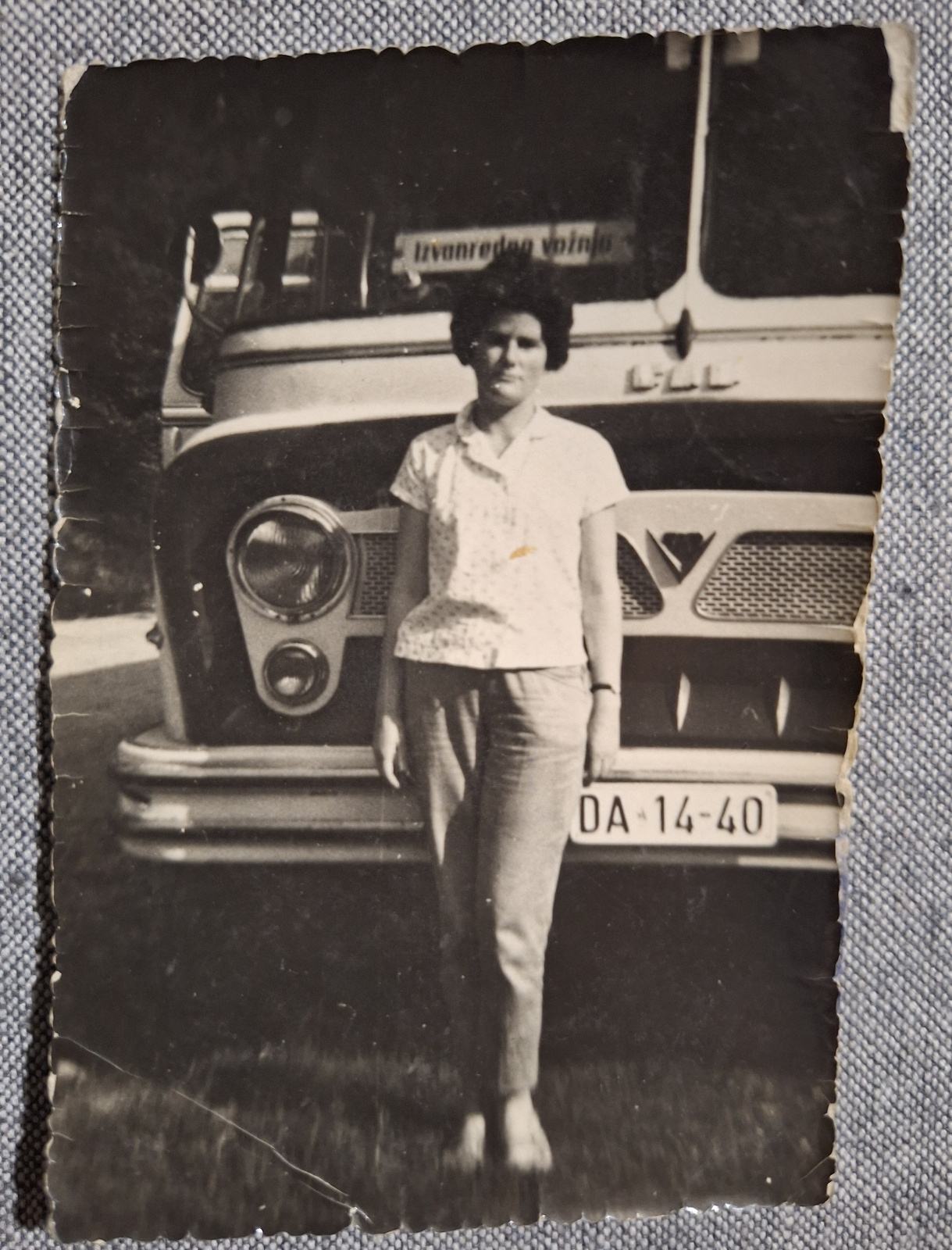 STARA FOTOGRAFIJA AUTOBUS DA14-40-IZVANREDNA VOŽNJA