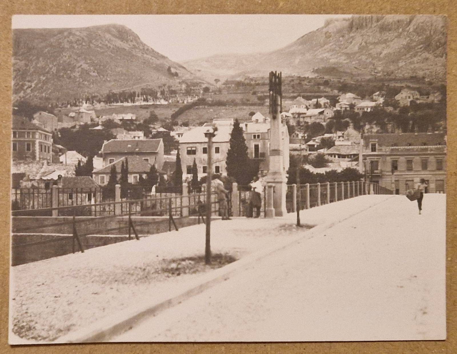 Stara fotografija Mostar Hercegovina Novi most 1928