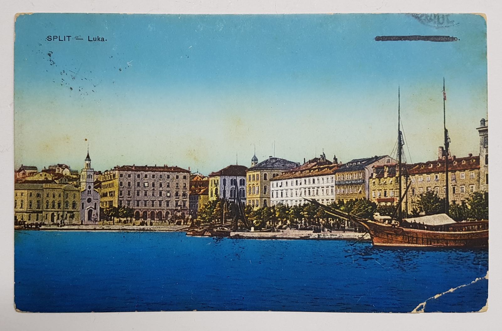 STARA RAZGLEDNICA SPLIT LUKA IZ 1919.