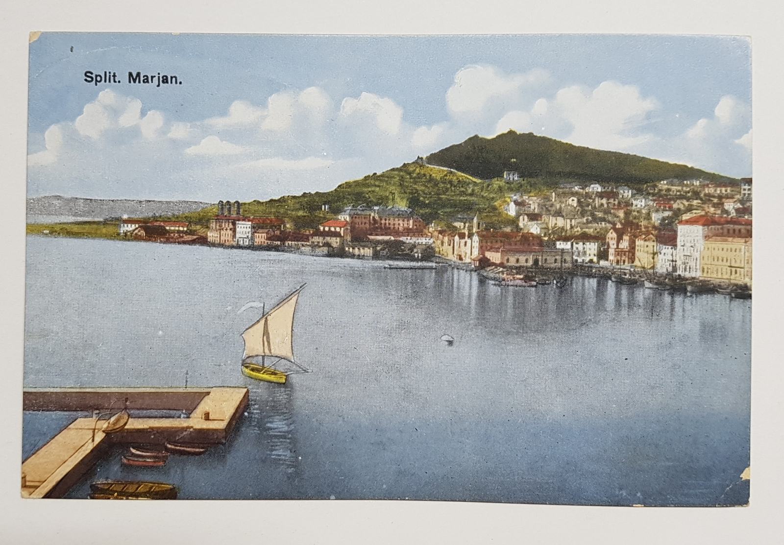 STARA RAZGLEDNICA SPLIT MARJAN MORE BROD OBALA