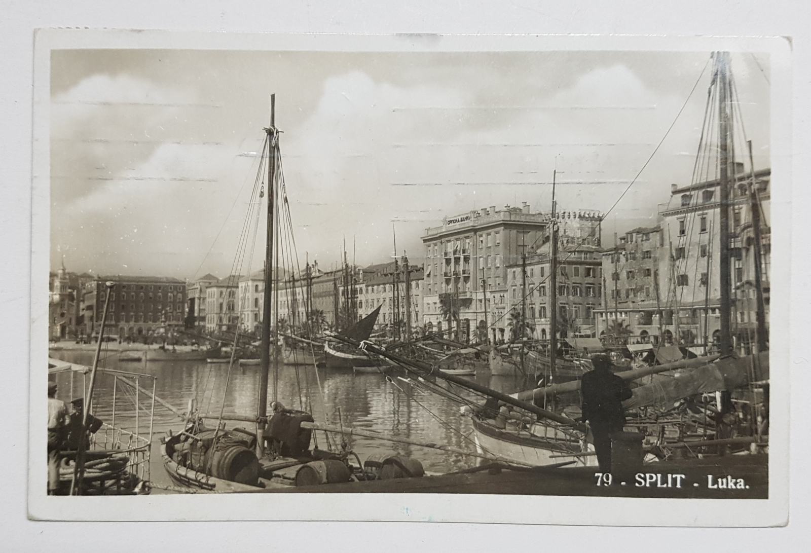 STARA RAZGLEDNICA SPLITSKA LUKA iz 1935. G.