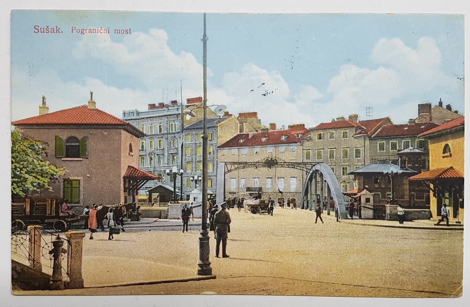 STARA RAZGLEDNICA, SUŠAK, RIJEKA, POGRANIČNI MOST, 1930.