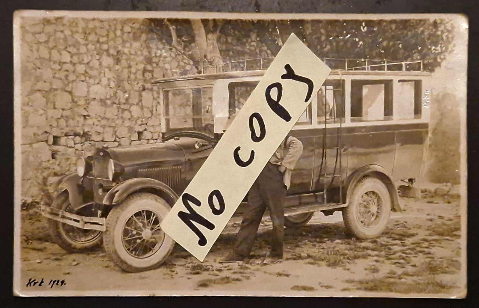 Stara RPPC fotografija Krk Veglia Stari auto Oldtimer 1929.