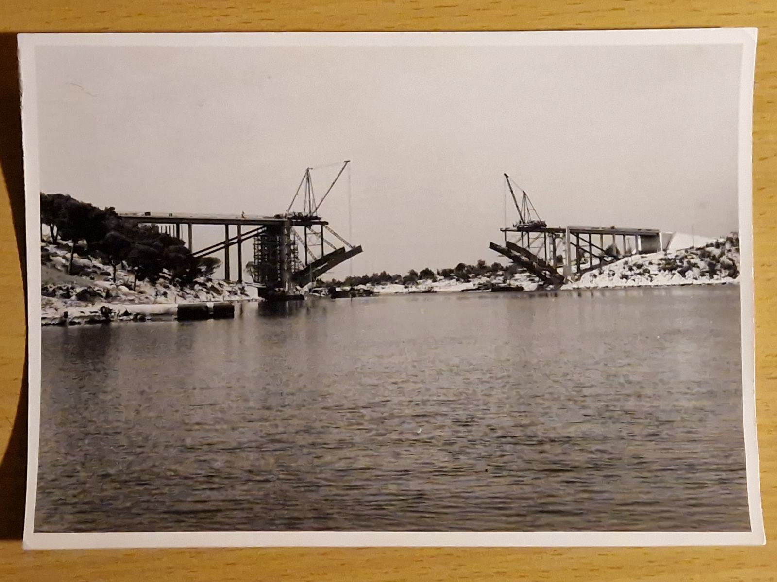 Stara velika fotografija Gradnja Morinjski most Morinje Dalmacija