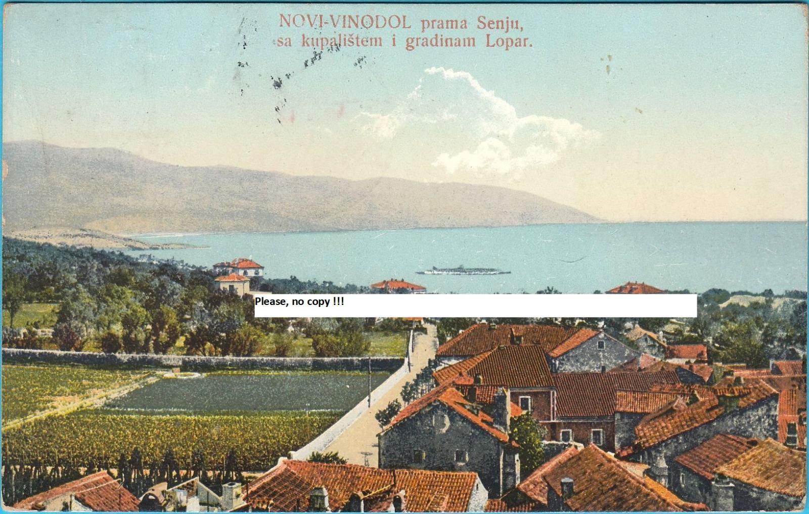 NOVI-VINODOL prema Senju, sa kupalištem ... (1908) * Novi Vinodolski