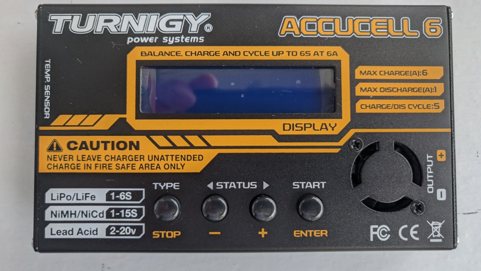 TURNIGY ACCUCEL 6 50W 6A BALANCER CHARGER LiPo LiFe NiMh Nicad.