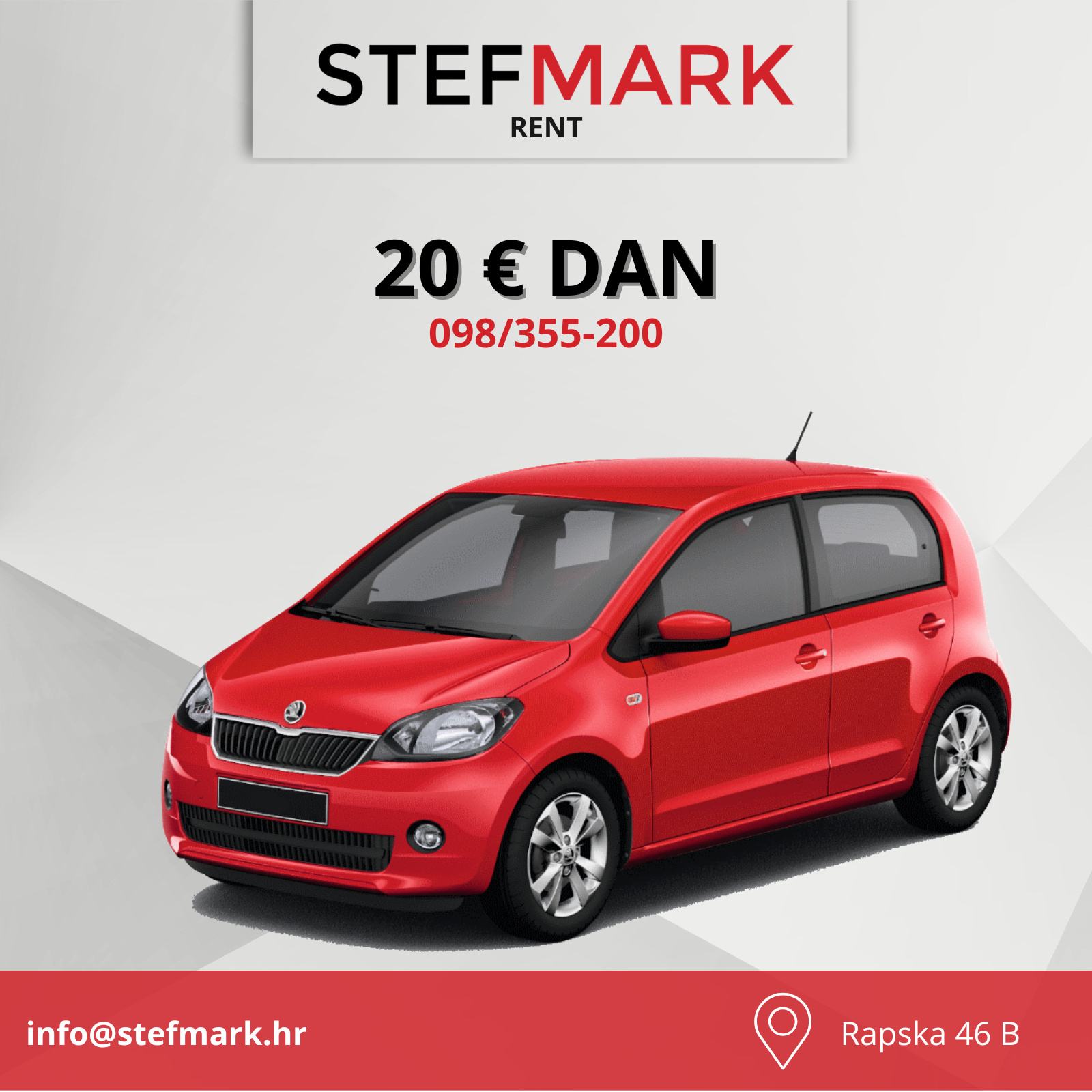 RENT A CAR / 20 € / ZAGREB / BEZ KREDITNIH KARTICA / NAJAM AUTA