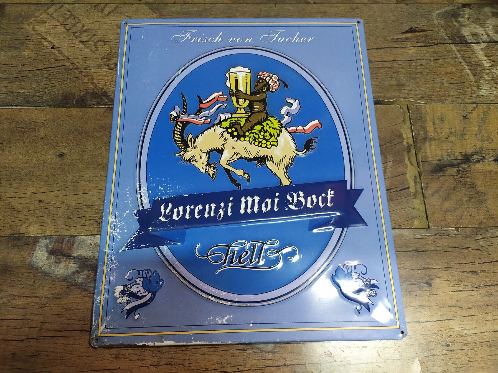 Retro limena reklama za pivo HELL