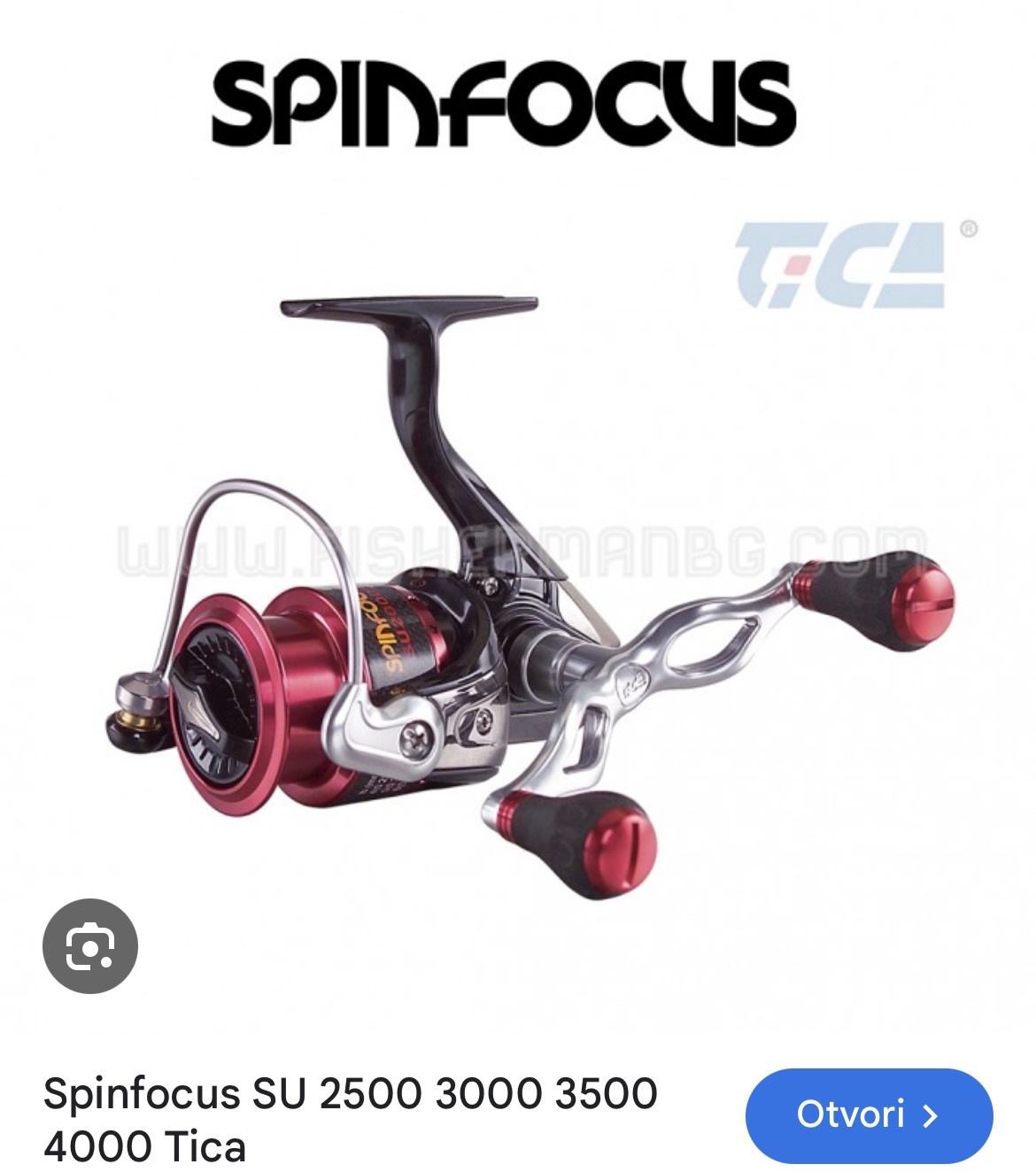 Tica Spinfocus SU, 2500 + rezervna špula + Daiwa bride X8, 0,10mm