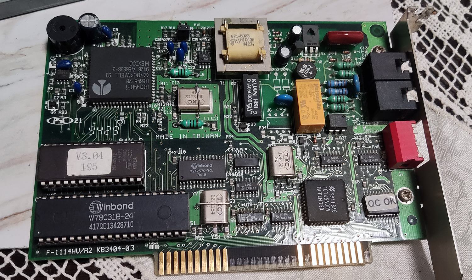 Retro ISA 8bit modem Rockwell F-1114HV/R2