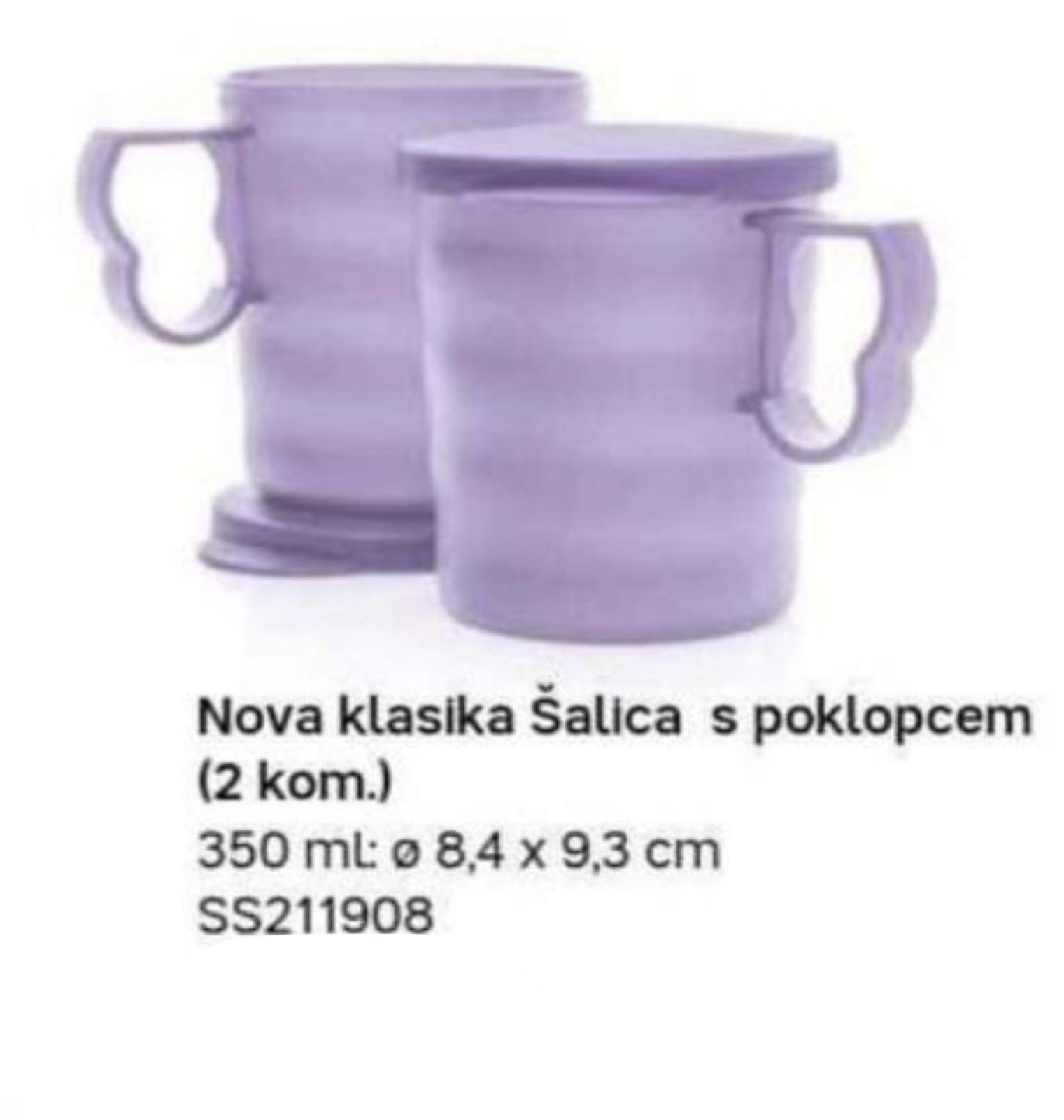Tupperware Nova Klasika set šalica sa poklopcem 350 ml