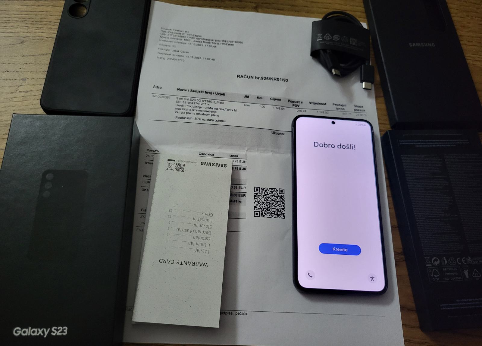 Samsung Galaxy S23 Phantom Black 3 tjedna star,račun/garancija,zamjena