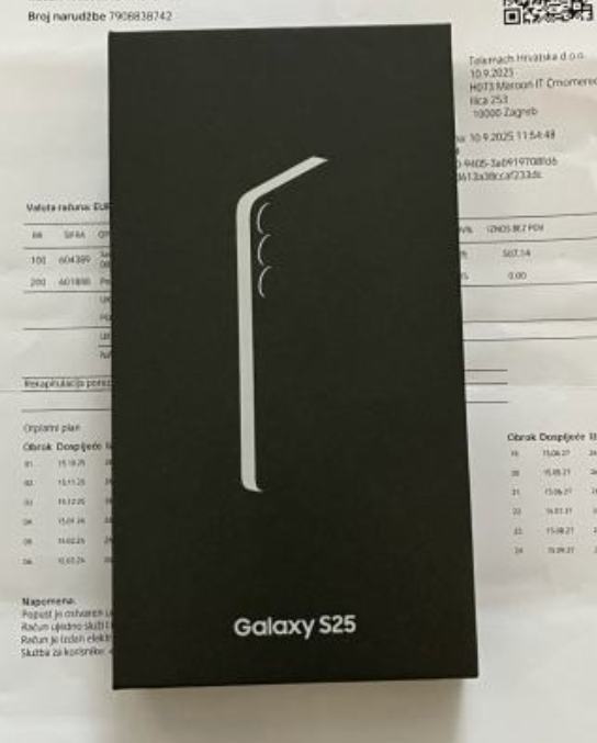 SAMSUNG GALAXY S25 5G ICY BLUE NOVI VAKUMIRAN RAČUN GARANCIJA