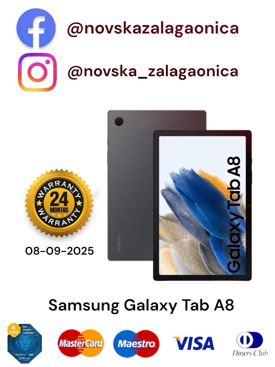 Tablet Samsung SM-X200 Galaxy Tab A8 10.5 32 GB WiFi sivi