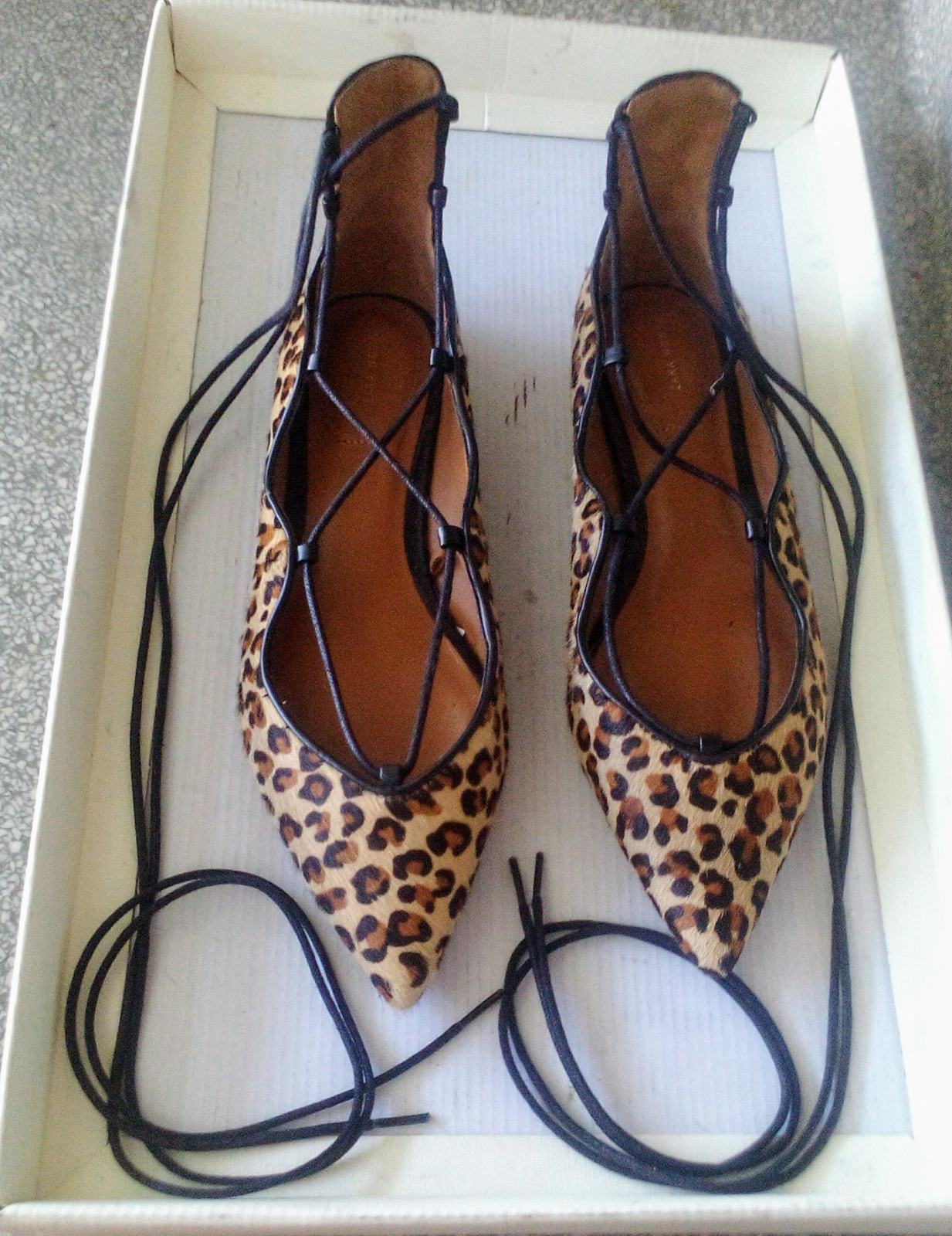 ZARA WOMAN kožne balerinke leopard print