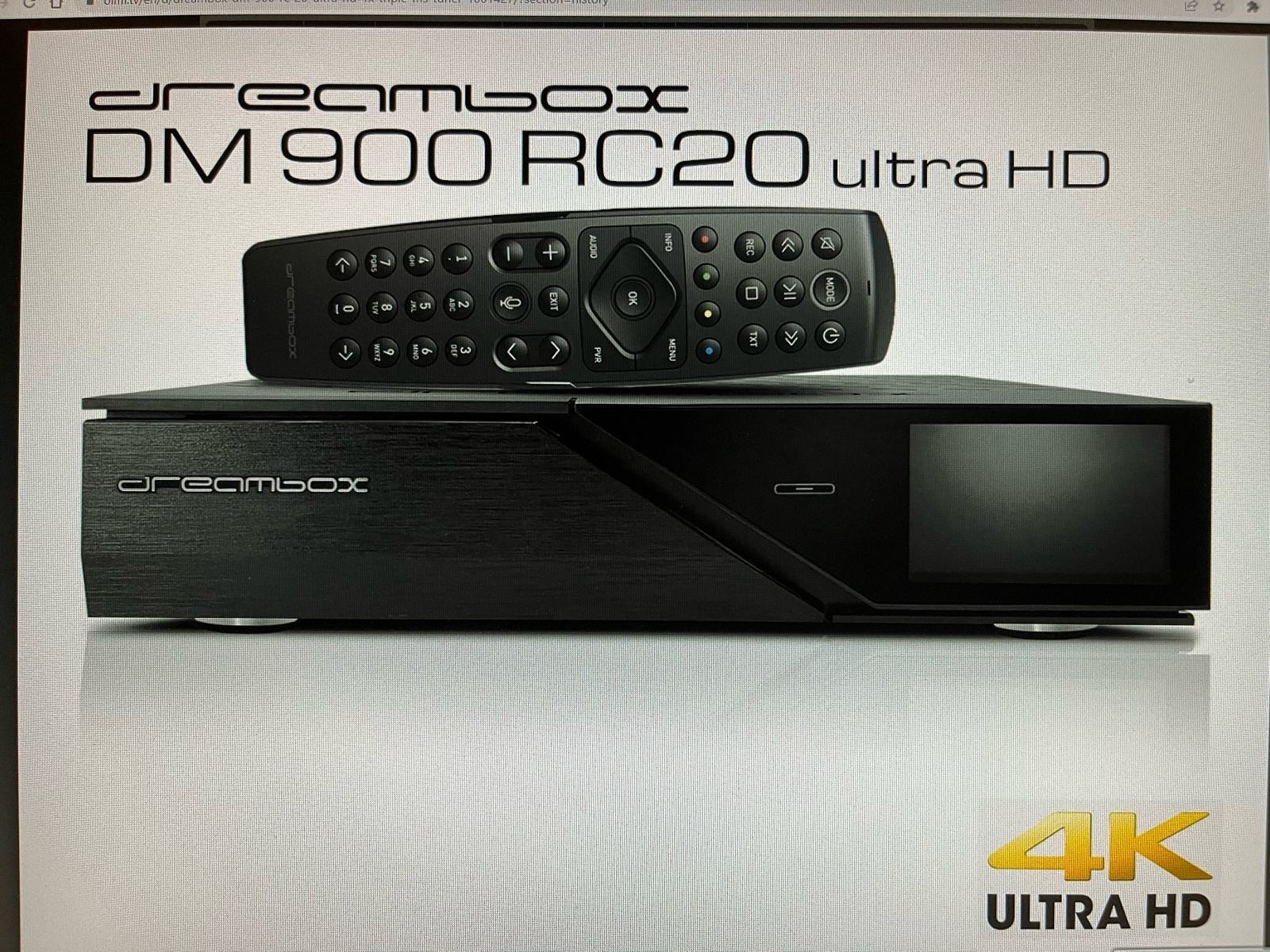 Dreambox 900 UHD RC 20 / BT / 920 4K sat. receiver / wifi