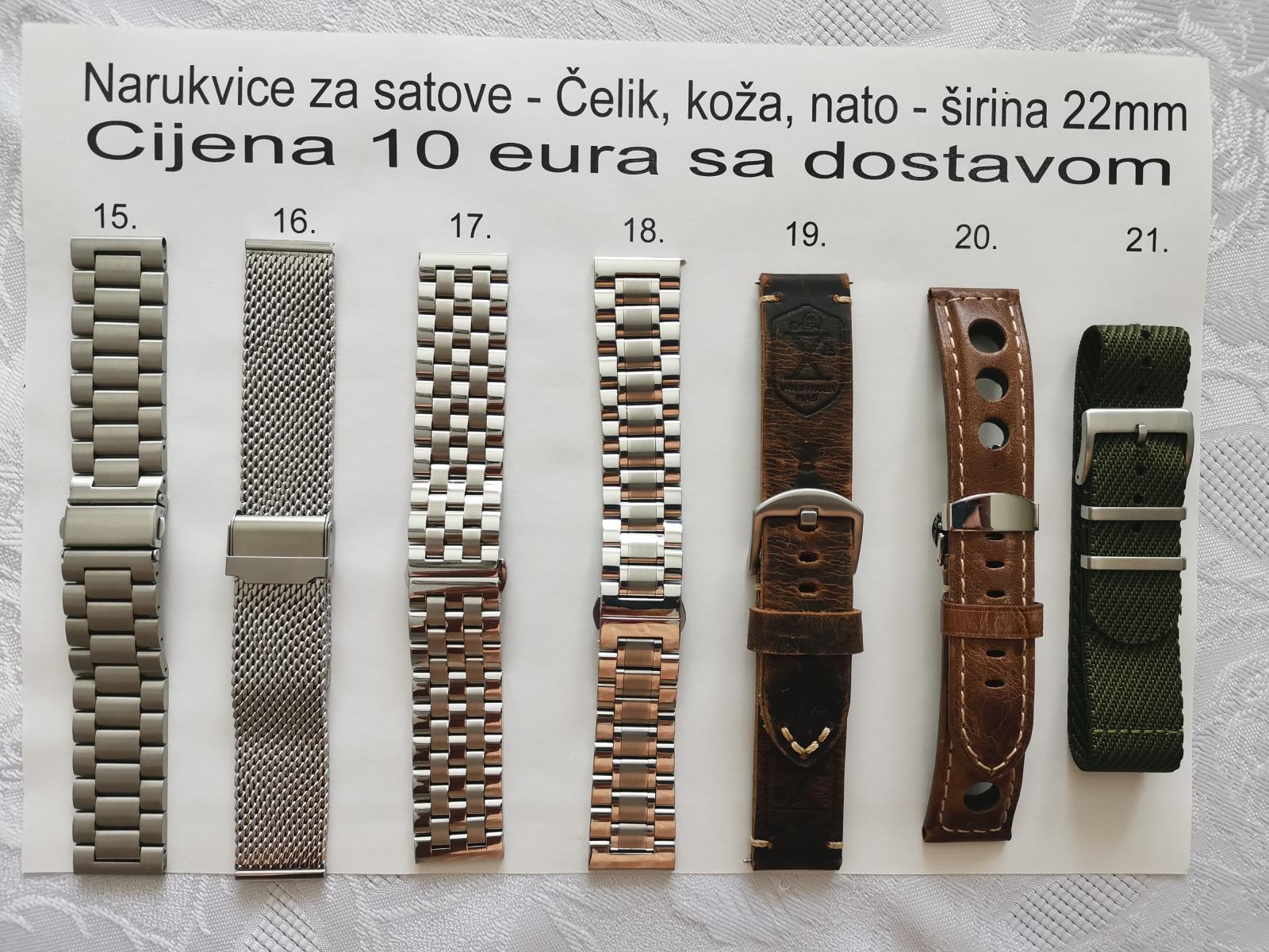 Narukvice za satove - NOVE - POVOLJNO - 10 eura po komadu sa dostavom