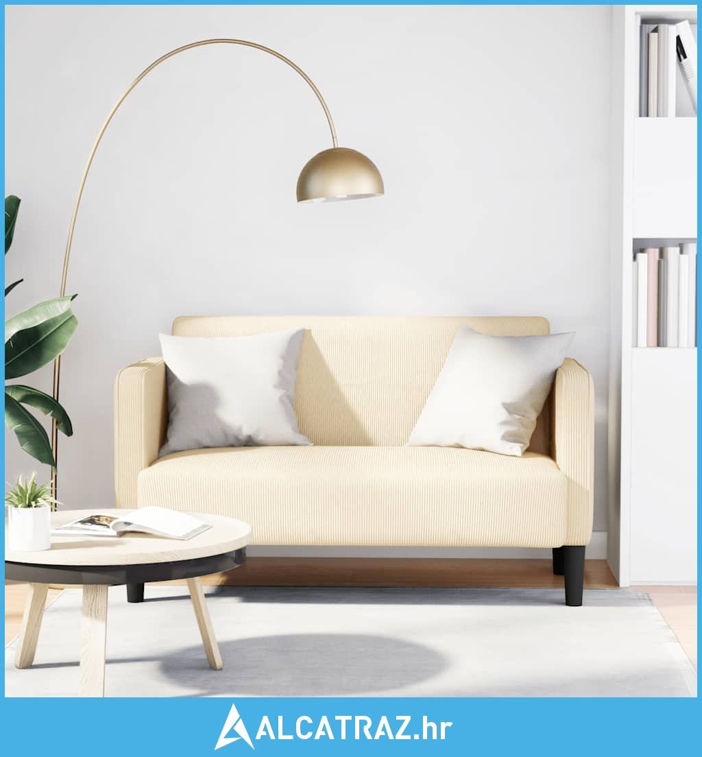 Dvosjed kauč kremasto 109 cm samt tkanina - NOVO