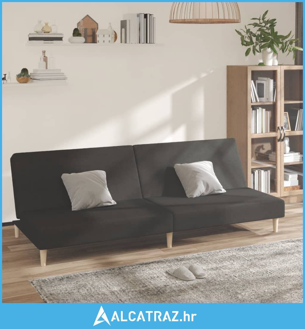 Dvosjed na razvlačenje od tkanine crni - NOVO